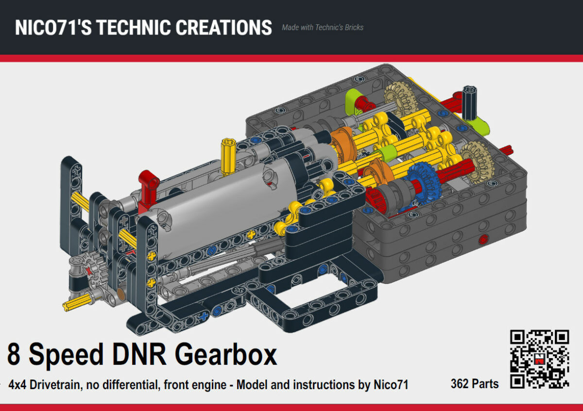 8 Speed Sequential Gearbox with DNR Selector – Nico71's Technic Creations