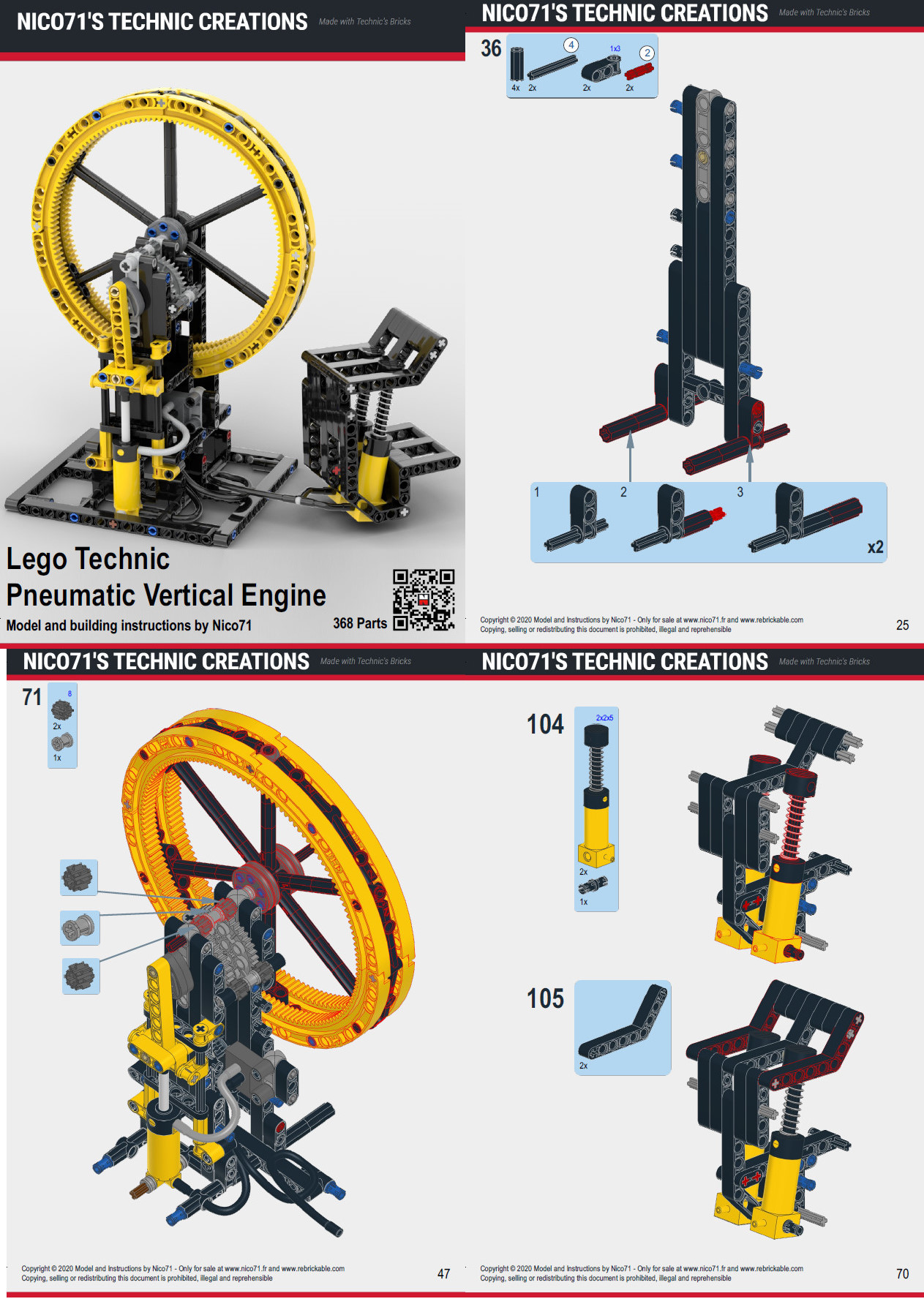 LEGO MOC Vertical Lego Pneumatic Engine by Nico71 | Rebrickable - Build ...